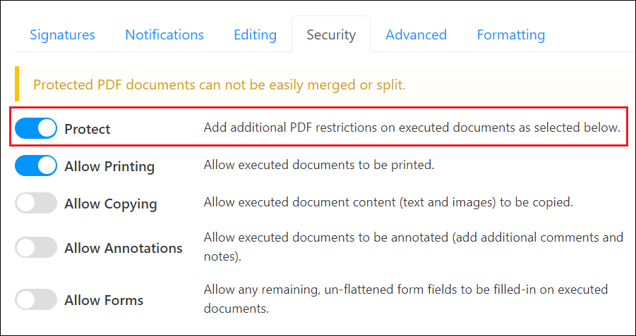 How to Control the Security Settings for the Executed Documents and the ...