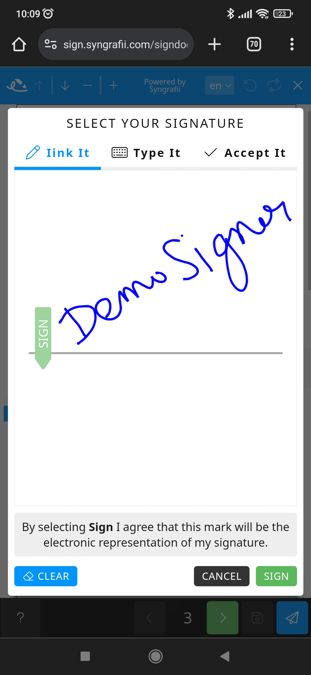 Signing on a Mobile Phone – Syngrafii