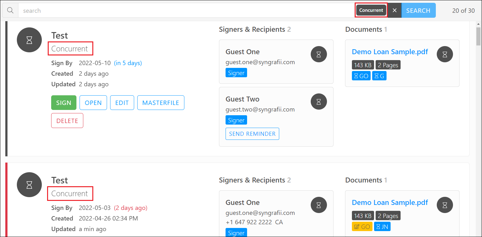 Manage Signing Packages – Syngrafii